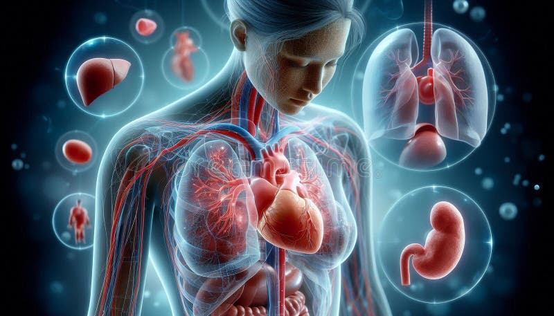 Human Anatomy Visualization with Organs and Systems Stock Illustration ...