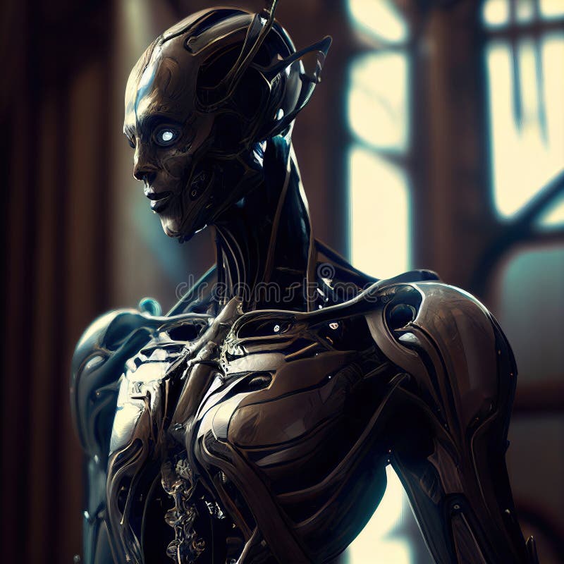 Human and Android Walking Together Flat Vector Illustration. Happy ...