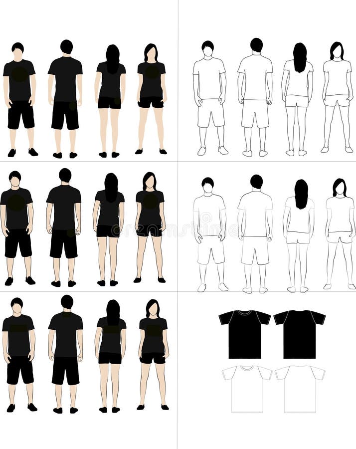 Fashion Flat Sketch Women Croqui Stock Vector - Illustration of flat ...