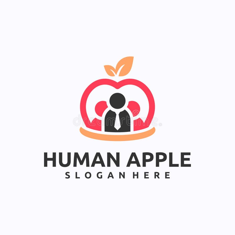 Human Apple Logo Design Template Stock Vector - Illustration of people ...