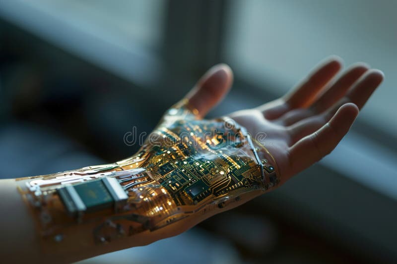 Human Arm with Cybernetic Implants Showcasing Nanotechnology ...