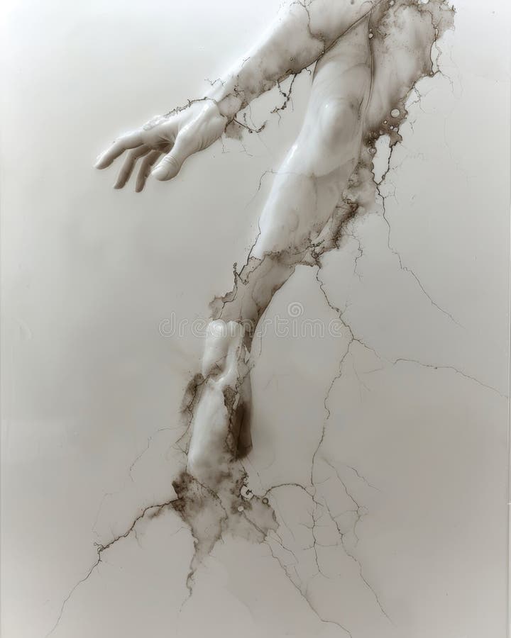 A Human Arm and Leg Emerging from Marble. Symbolism of Overcoming and ...