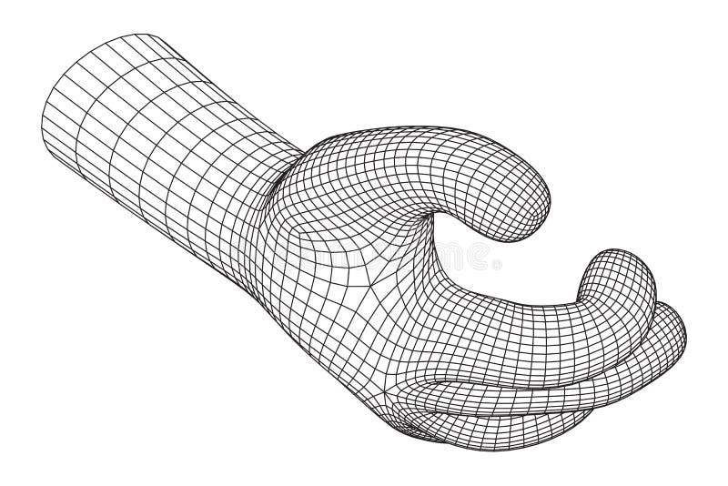 Human Arm wireframe stock vector. Illustration of finger - 114670094