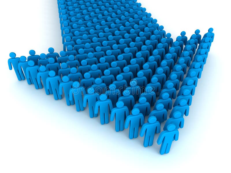 Human Arrow Concept 3d Illustration Stock Illustration - Illustration ...