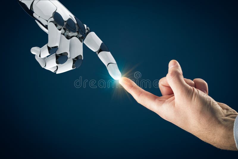 Human and Artificial Intelligence Cooperation Concept Stock Image ...