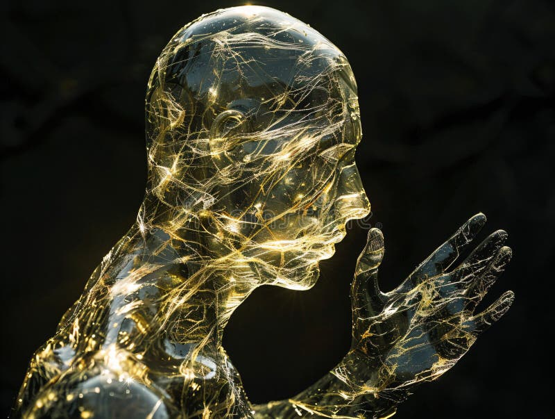 Human Artificial Intelligence. Translucent Human. AI Generated Stock ...