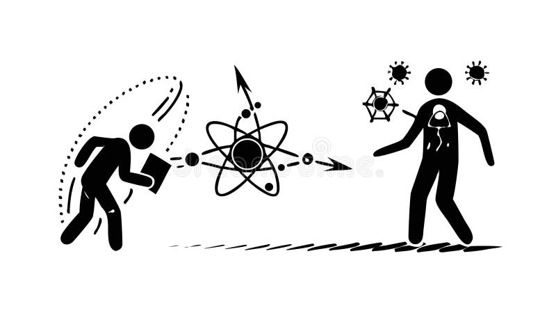 Human-Atom Interaction: Science, Discovery Quantum Physics, Vector ...