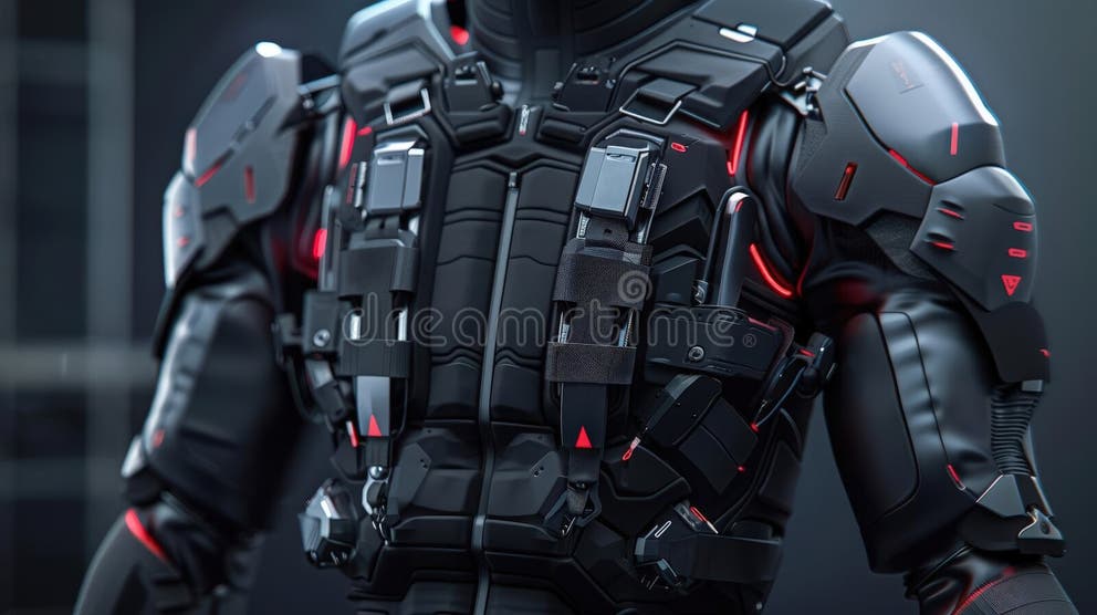 Human Augmentation Exoskeleton Suit Stock Illustration - Illustration ...
