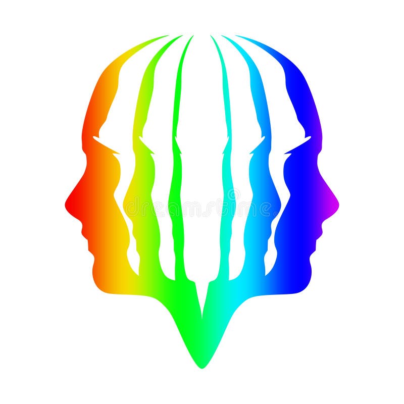 Multi face portrait. stock vector. Illustration of icon - 154558358