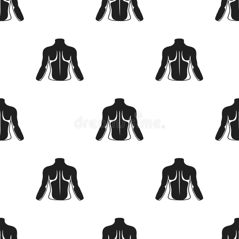 Human Back Icon in Black Style Isolated on White Background. Part of ...