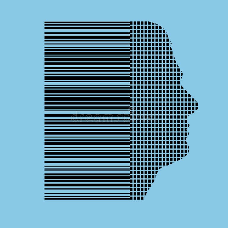 Human barcode profile stock vector. Illustration of binary - 23709463