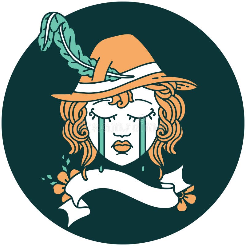 Human Bard Character Face Icon Stock Vector - Illustration of dungeons ...