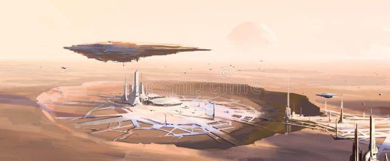 Human Base on Mars, 3D Illustration Stock Illustration - Illustration ...