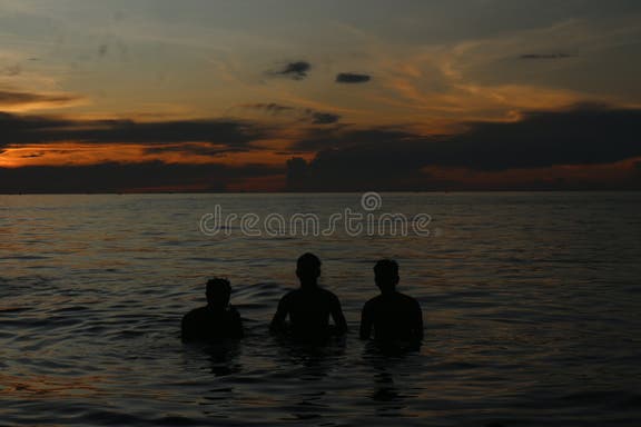 Human for Beach in Sunset Indonesia Stock Photo - Image of indonesia ...