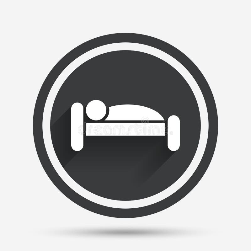 Human in Bed Icon. Rest Place. Sleeper Symbol. Stock Vector ...