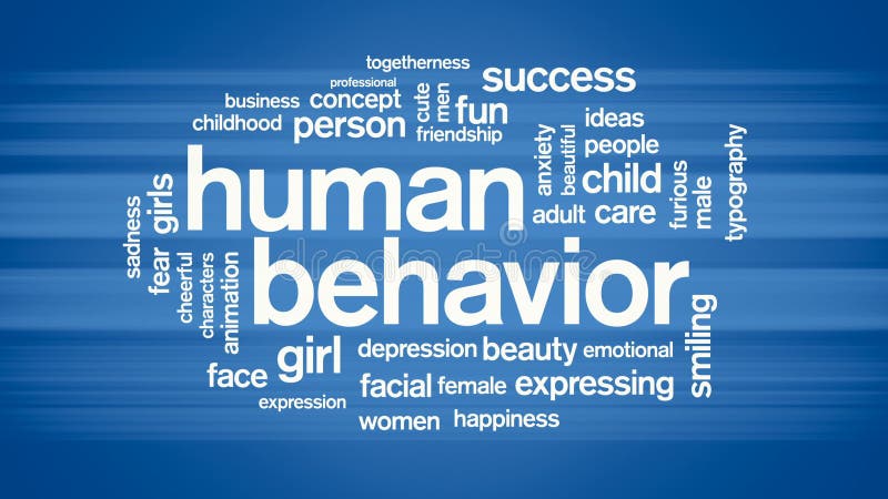 Human Behavior Animated Tag Word Cloud,Text Design Animation. Stock ...