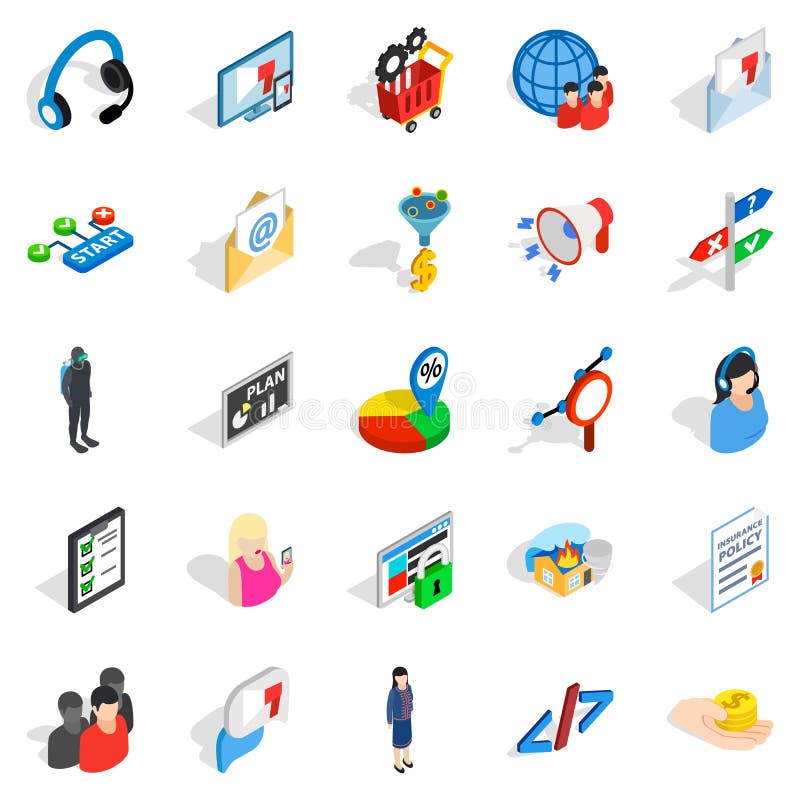 Being Icons Set, Cartoon Style Stock Vector - Illustration of isolated ...