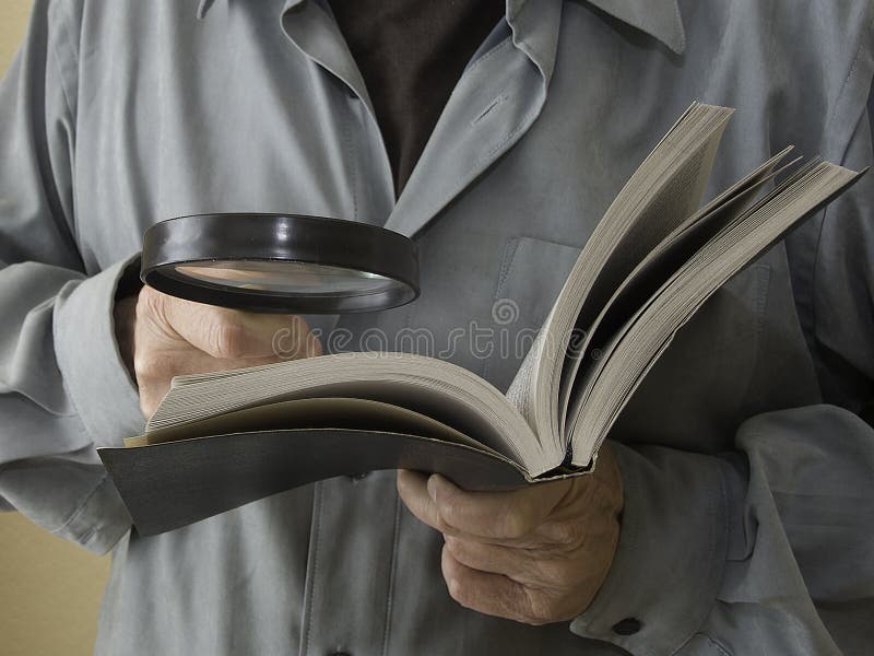Person Using Optics To Assist in Reading and Learning Stock Image ...