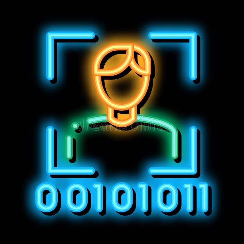 Human Binary Code Neon Glow Icon Illustration Stock Illustration ...