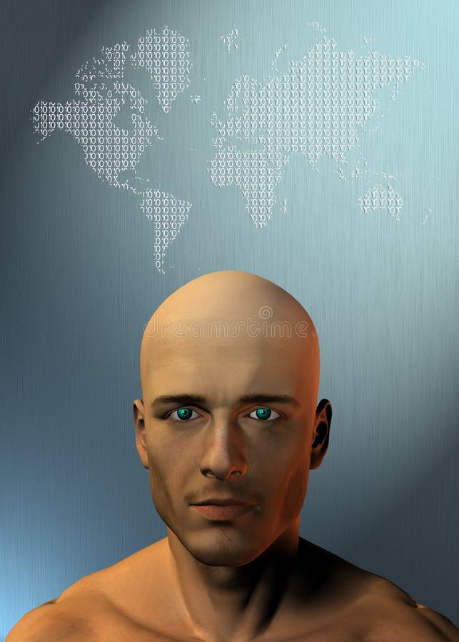 Human and Binary Earth stock illustration. Illustration of corporate ...