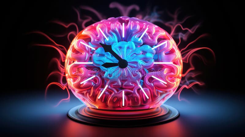 Human Biological Clock in Form of Brain with Arrows in Accordance with ...