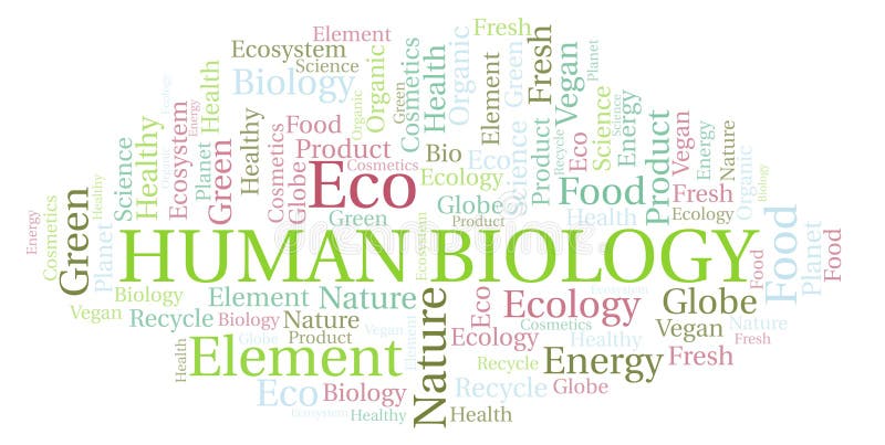 Human Biology word cloud. stock illustration. Illustration of rendering ...