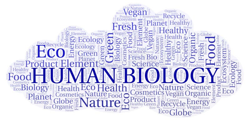 Human Biology word cloud. stock illustration. Illustration of rendering ...