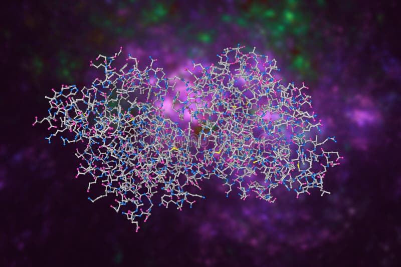 Human Bisphosphoglycerate Mutase. Molecular Model on Purple Background ...