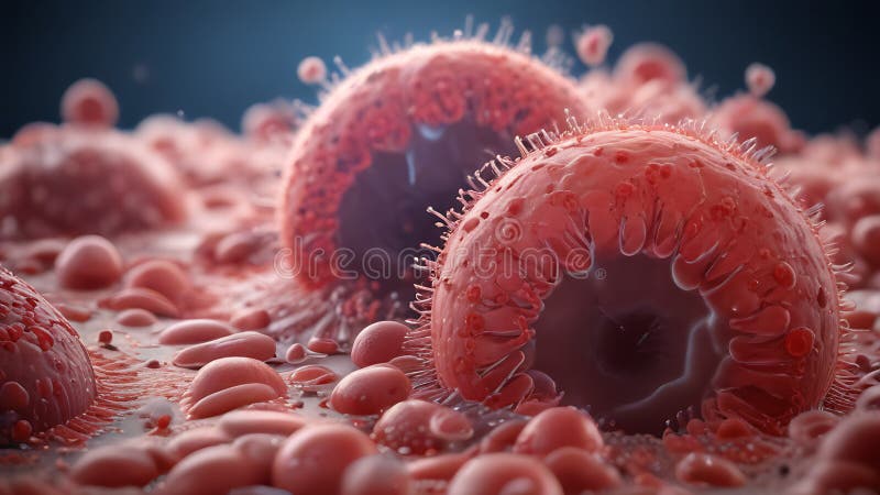 Human Blood Diseases Under a Microscope Stock Illustration ...