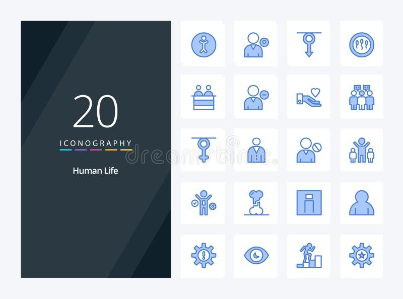20 Human Blue Color Icon for Presentation Stock Vector - Illustration ...