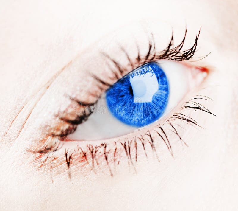 Human Blue Eye Closeup, Created by Generative AI. Stock Image - Image ...