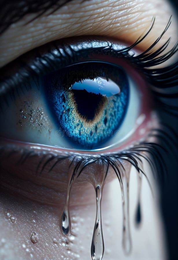 Human Blue Eye Close Up. AI Generated Stock Illustration - Illustration ...