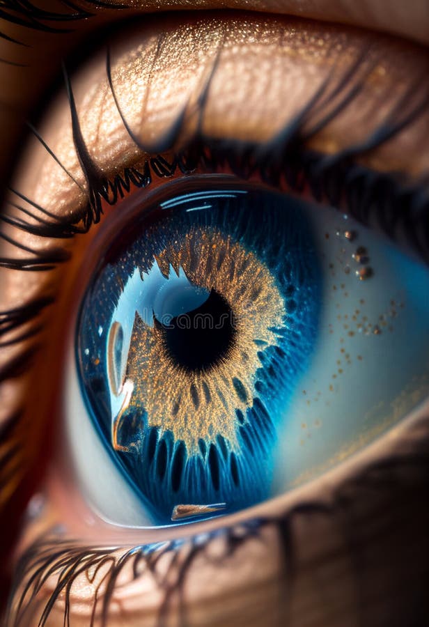 Human Blue Eye Close Up. AI Generated Stock Illustration - Illustration ...