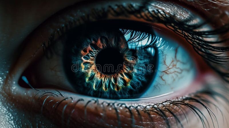 Human Blue Eye Extreme Close Up Macro Photography Ai Generated Stock ...