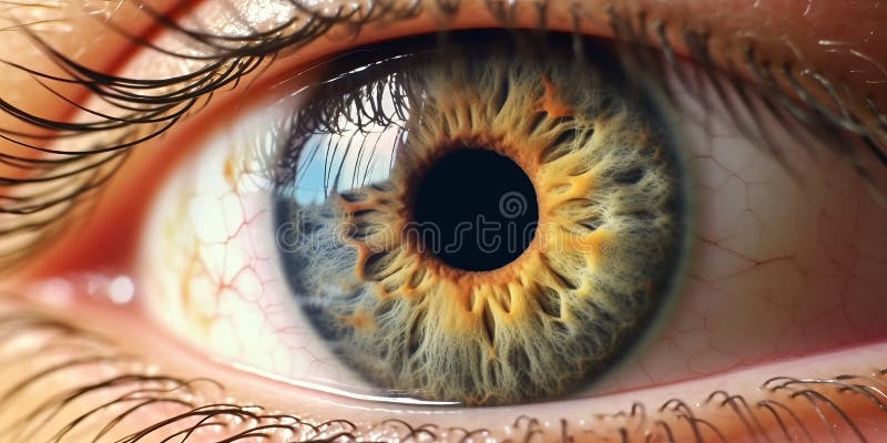Human Blue Eye Realistic Beautiful Closeup Zoom. Generative AI Stock ...