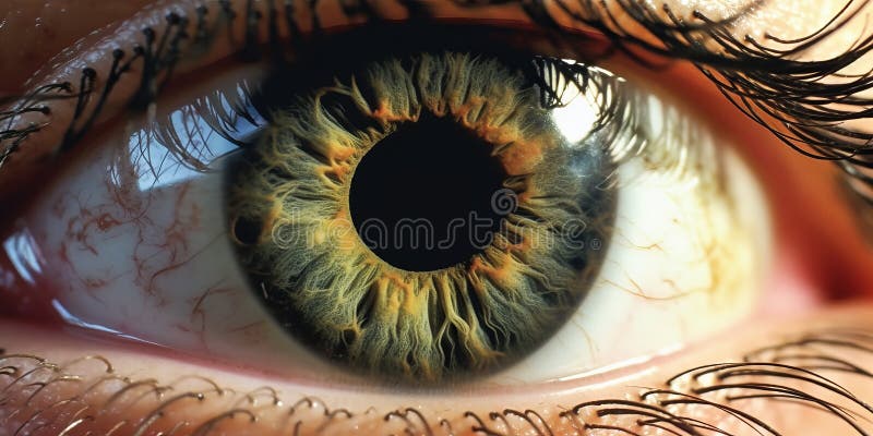 Human Blue Eye Realistic Beautiful Closeup Zoom. Generative AI. Stock ...