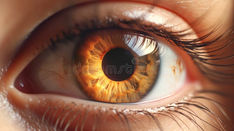 Human Blue Eye Realistic Beautiful Closeup Zoom. Generative AI Stock ...