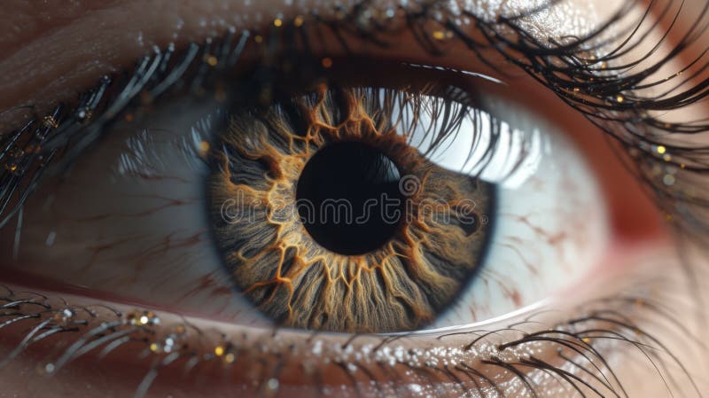 Human Blue Eye Realistic Beautiful Closeup Zoom. Generative AI Stock ...