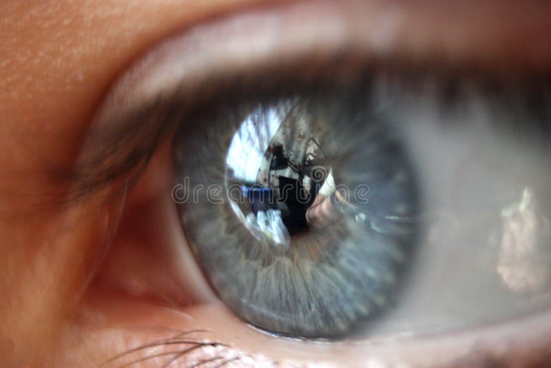 Human Blue Eye Supermacro. Female Eye Closeup Stock Photo - Image of ...