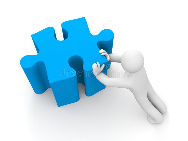 Human and blue puzzle stock illustration. Illustration of info - 31741665