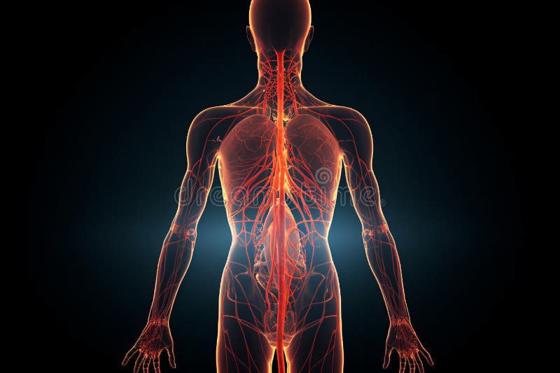 Human Body with Arterial System,Generative AI Stock Illustration ...
