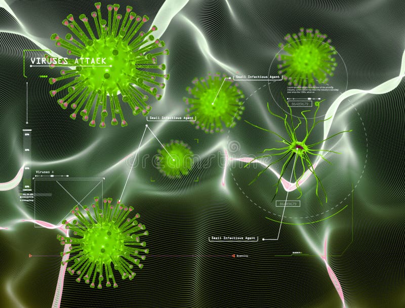 Human Body Attacked by Viruses, Scientific Research. Genetic ...