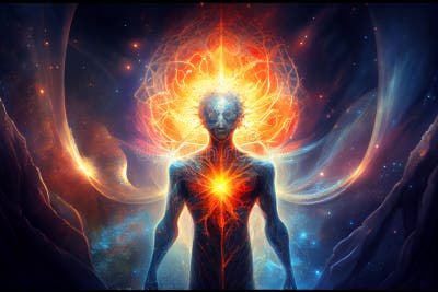 The Human Body in Connection with Space. AI Generated Stock ...