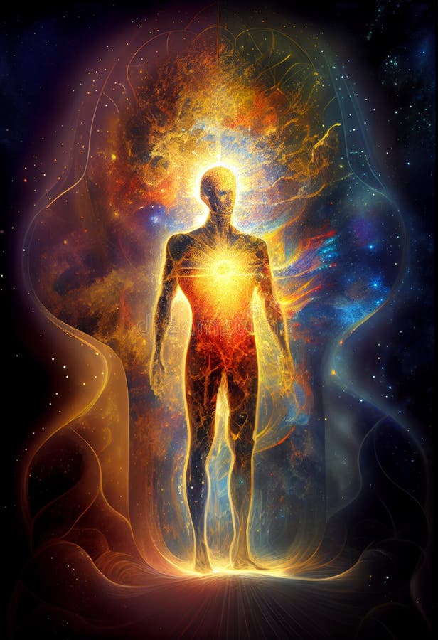 The Human Body in Connection with Space. AI Generated Stock ...