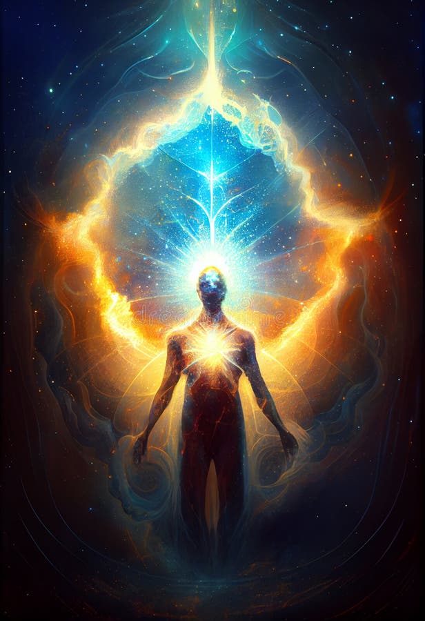 The Human Body in Connection with Space. AI Generated Stock Image ...