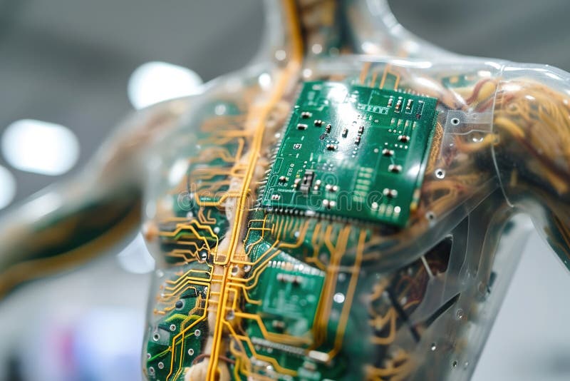 Human Body with Cybernetic Implants Showcasing Nanotechnology ...
