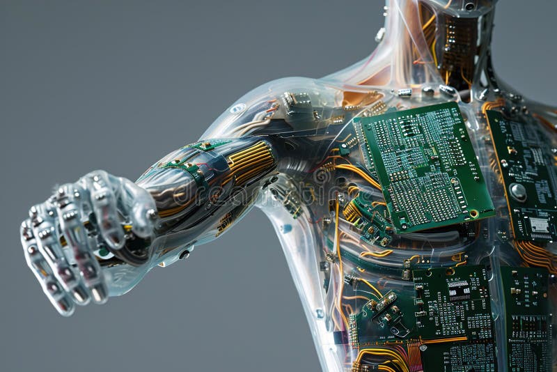 Human Body with Cybernetic Implants Showcasing Nanotechnology ...