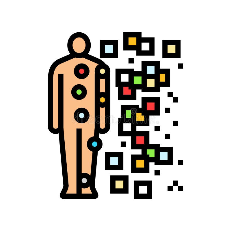 Human Body with Data Points Color Icon Vector Illustration Stock ...