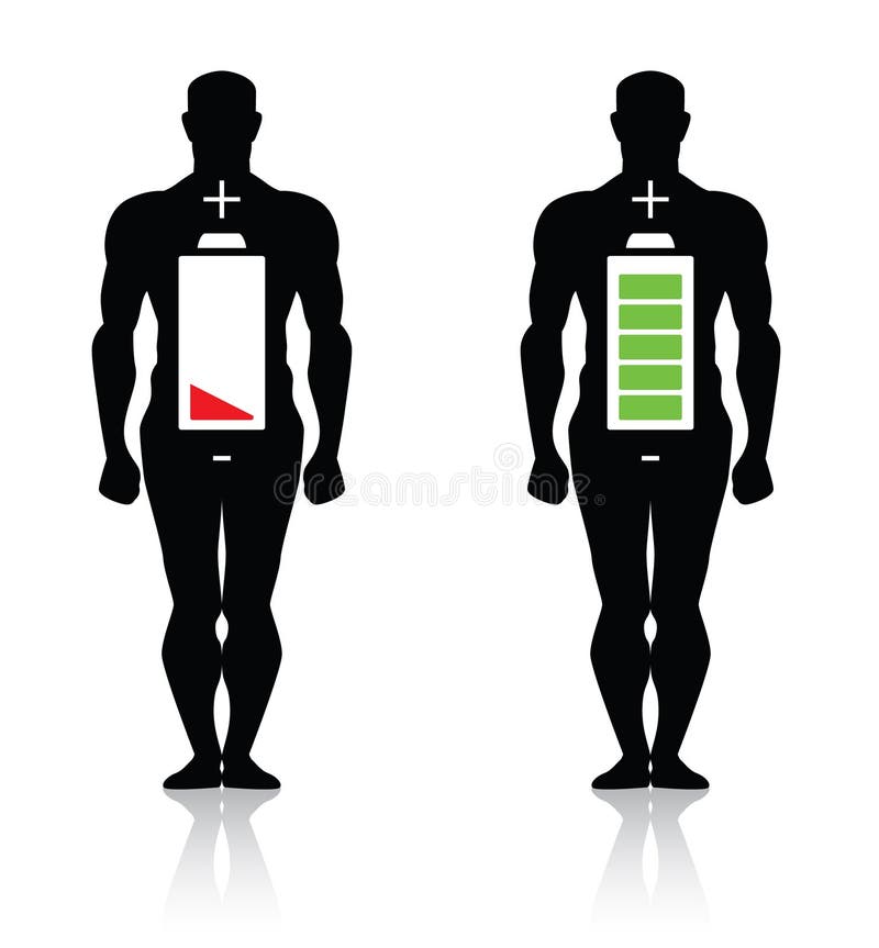 Human Body High Low Battery Isolated Stock Illustrations – 11 Human ...