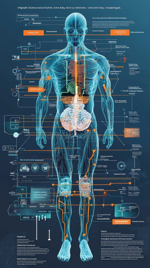 Human Body Integration of Micro-Sensors: a High-Tech Infographic ...